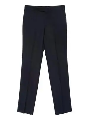 LARDINI Wool Straight-leg Trousers - Blue
