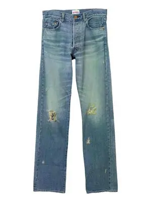 KAMIYA Distressed Straight-leg Jeans - Blue