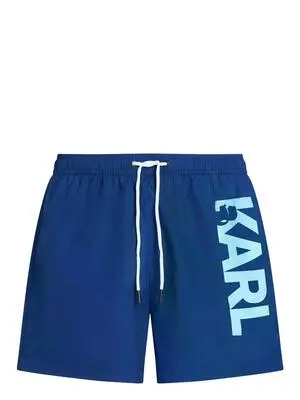 Karl Lagerfeld Logo-print Swim Shorts - Blue