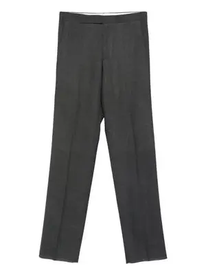 LARDINI Pleated Straight-leg Trousers - Grey