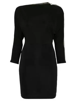 Patrizia Pepe Zip-detail Mini Dress - Black
