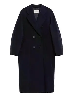 Max Mara Madame 101801 Double-breasted Buttoned Coat - Blue