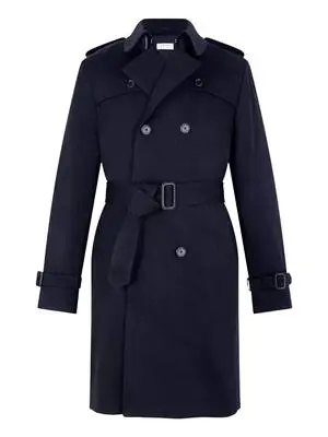 FURSAC Double-breasted Belted Trench Coat - Blue