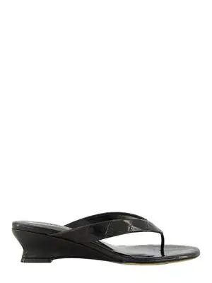 Le Monde Beryl 40mm Micro Wedge Thong Sandals - Black