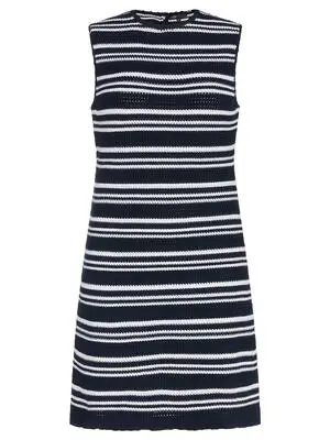 Maje Knitted Stripe Mini Dress - Blue