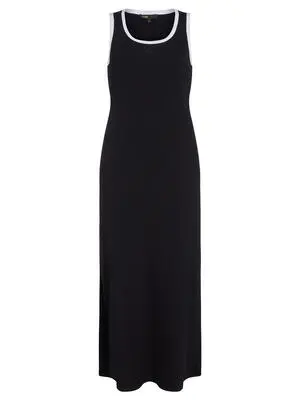 Maje Stretch-cotton Ribbed Maxi Dress - Black