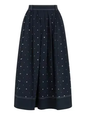 Maje Studded Midi Skirt - Blue