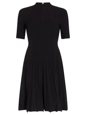Maje Ribbed Mini Dress With Cut-out Detail - Black