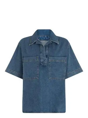 FRAME The High-low Denim Shirt - Blue