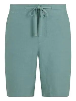 Vince Linen Drawstring Shorts - Blue
