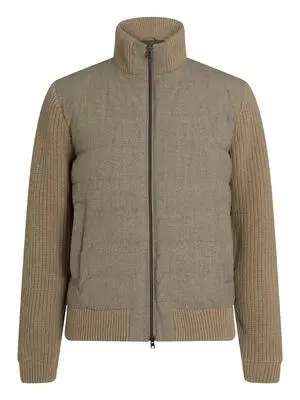 Herno Wool-blend Padded Bomber Jacket - Brown