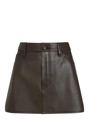 FRAME Leather Mini Skirt