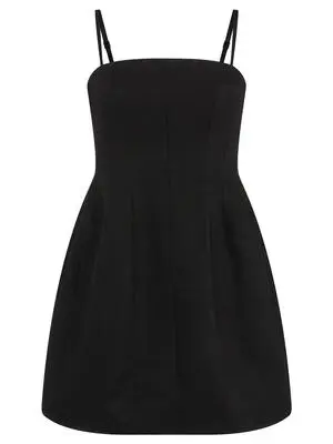 Maje Linen-blend Strapless Mini Dress - Black