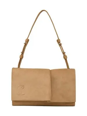 CHRISTIAN LOUBOUTIN Baggy Small Suede Shoulder Bag - Beige