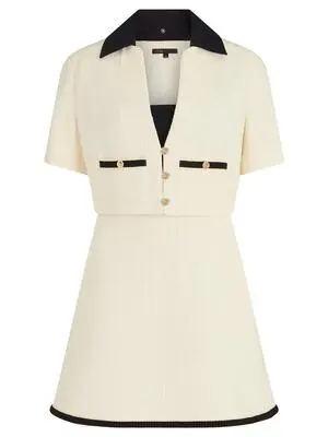 Maje Tweed-effect Jacket And Mini Dress Set - White