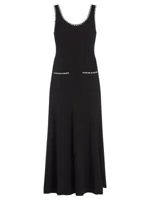 Sandro Knitted Pearl-embellished Dress - Black