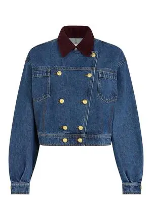 Claudie Pierlot Corduroy-collar Denim Jacket - Blue