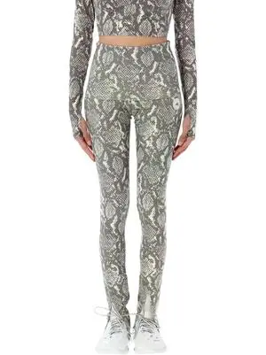 Adidas By Stella McCartney Snake-print Leggings - Grey