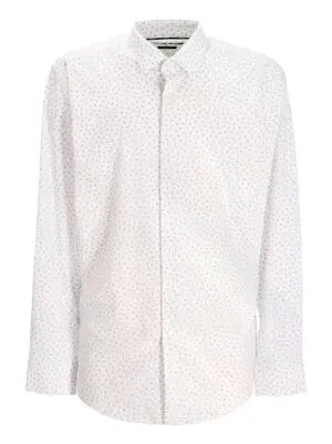 BOSS Micro-pattern Long-sleeve Shirt - White