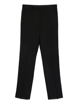 LARDINI Wool Straight-leg Trousers - Black