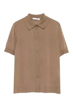 Max Mara Button-front Short-sleeve Shirt - Brown