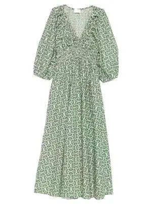 Matteau Floral-print Smocked Dress - Green