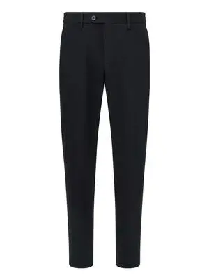 Boggi Milano Trousers With Logo Tag - Black