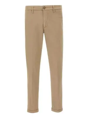 RE-HASH Turn-up Cotton Trousers - Brown