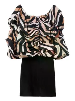 Emilio Pucci Off-shoulder Puff-sleeve Dress - Black