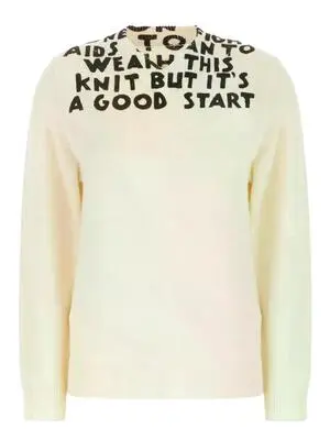 MAISON MARGIELA Lettering-print Wool Sweater - White