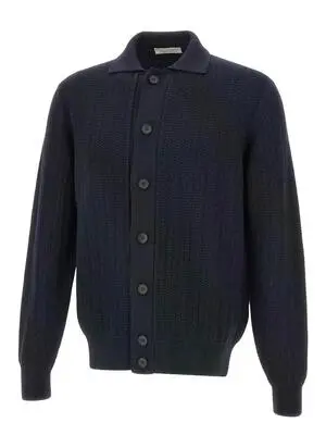 FILIPPO DE LAURENTIIS Wool Button-down Cardigan - Blue