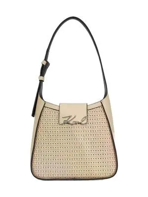 Karl Lagerfeld K/signature Woven-detail Shoulder Bag - Neutrals