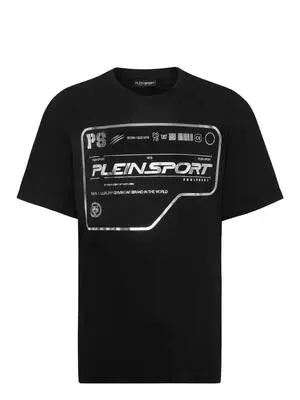 PLEIN SPORT Metallic-logo Cotton T-shirt - Black