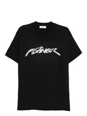 FLANEUR Logo-print T-shirt - Black
