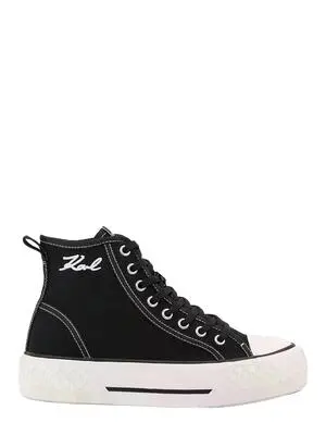 Karl Lagerfeld Lace-up High-top Sneakers - Black