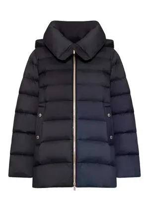 MOORER Quilted Hooded Jacket - Black