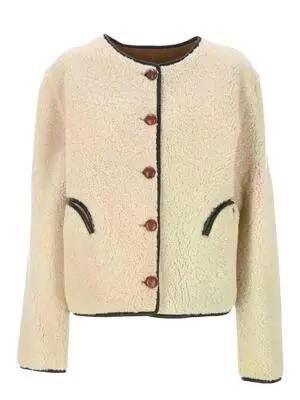 BLAZÉ MILANO Button-fastening Shearling Jacket - Neutrals