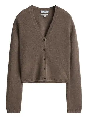 Cos COS Cashmere V-Neck Cardigan Brown