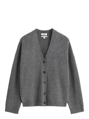 Cos Cashmere V-neck Cardigan - Gray
