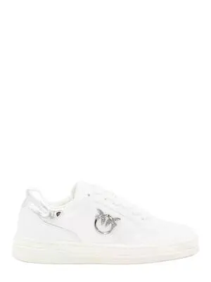 Pinko Logo-detail Leather Sneakers - White