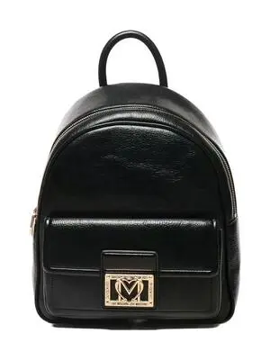 Moschino Logo-plaque Backpack - Black
