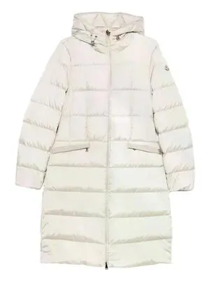 Moncler Quilted Hooded Coat - Neutrals