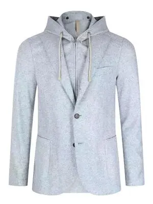 Eleventy Hooded Single-breasted Blazer - Grey