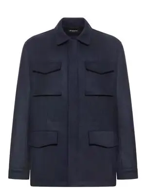 Kiton Flap-pocket Cashmere Coat - Blue