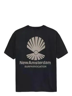 NEW AMSTERDAM SURF ASSOCIATION Logo-print T-shirt - Black