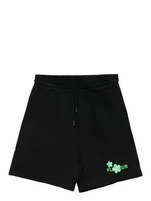 FLANEUR Logo-print Drawstring Shorts - Black