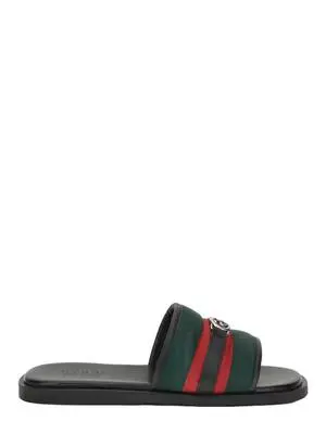 Gucci Interlocking G Web-stripe Sandals - Black