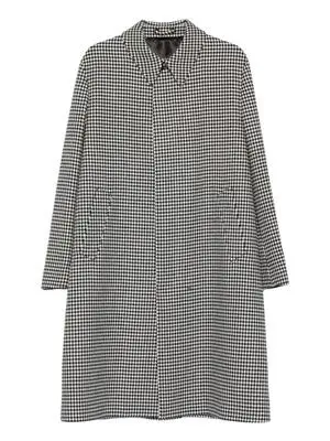 LARDINI Houndstooth Wool Coat - White