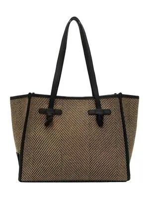 GIANNI CHIARINI Marcella Herringbone Knot Tote Bag - Brown