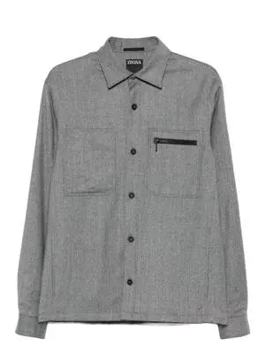 Zegna Zip-fastening Pocket Shirt - Grey